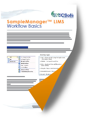 SampleManager LIMS Workflow Basics